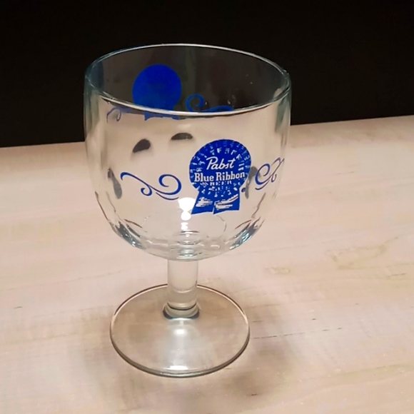 Unknown | Dining | Vintage Pabst Blue Ribbon Dimpled Beer Goblet | Poshmark